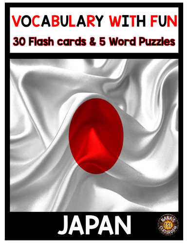 Japan - Country Symbols: 5 Different Word puzzles and 30 Photo flash ...