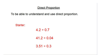 Direct and Inverse Proportion | Teaching Resources