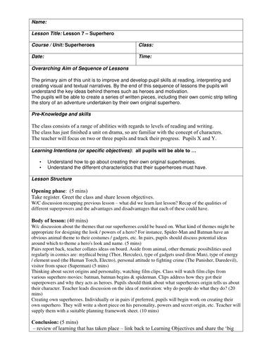 Superheroes - Comics in the Classroom. Writing unit. | Teaching Resources