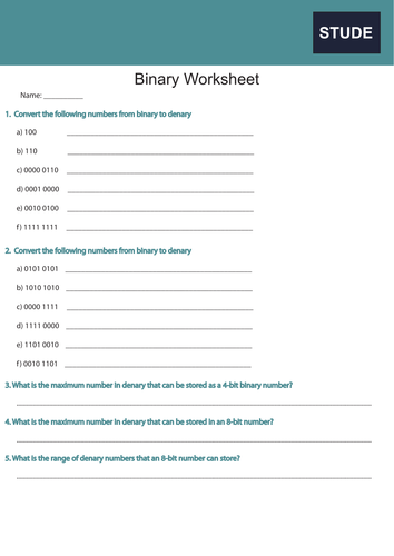 GCSE Computer Science 9-1 – Binary revision | Teaching Resources GCSE Computer Science 9-1 – Binary revision | Teaching Resources