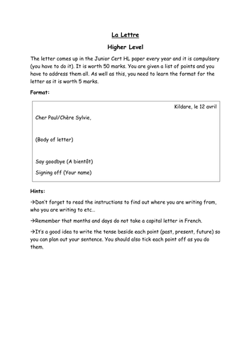 La lettre- French Letter | Teaching Resources