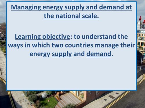 AQA AS Level energy (legacy). Managing supply and demand in Chad ...