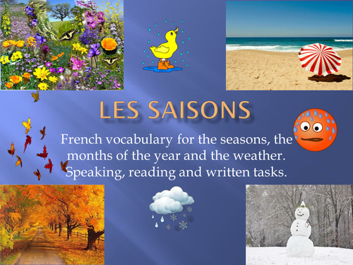 Les Saisons Seasons Months Weather And Activities Teaching Resources