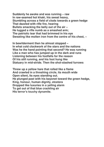 AQA Poetry Bayonet Charge | Teaching Resources