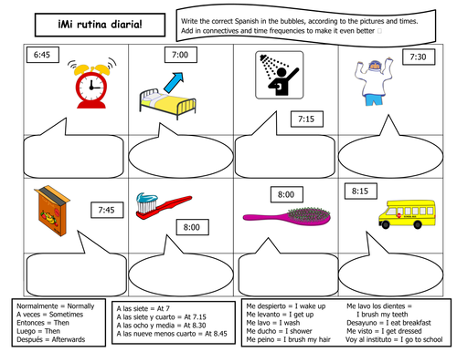 MIRA 2 Rutina Diaria - Spanish Year 9 | Teaching Resources