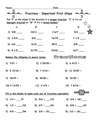 Fractions Important First Steps PLUS Fractions Word Search Puzzle ...