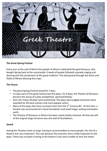 Greek Theatre PPT and Handout | Teaching Resources