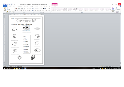 ITALIAN - WEATHER - CHE TEMPO FA? - WORKSHEETS | Teaching Resources