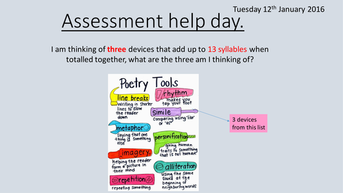Poetry assessment help lesson | Teaching Resources