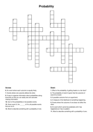 Probability crossword | Teaching Resources