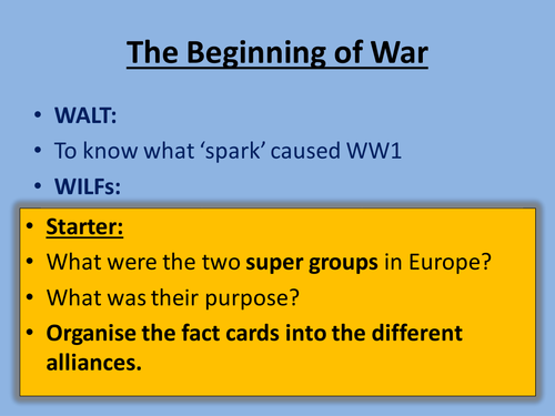 WW1 Lessons | Teaching Resources