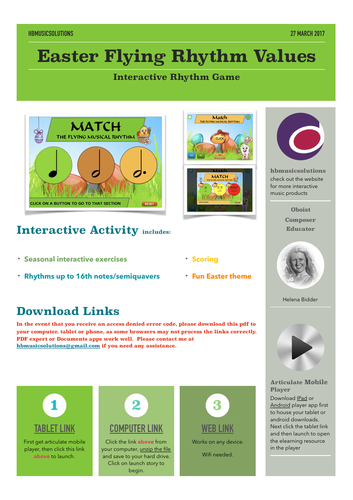 Easter Flying Rhythm Values - Interactive Music Game | Teaching Resources
