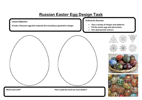 Russian Easter Egg Design Task Worksheet | Teaching Resources