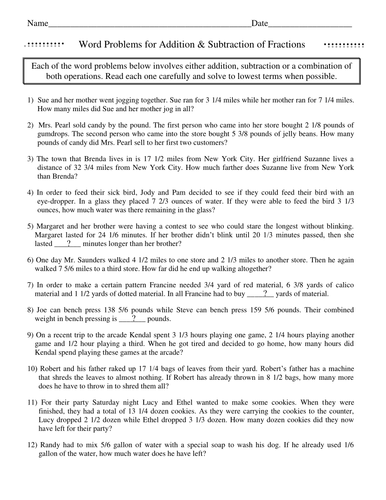 Fraction Word Problems All Operations PLUS Fraction Fun Facts (7 ...