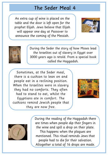 Passover: The Seder Meal - Texts and Worksheets | Teaching Resources