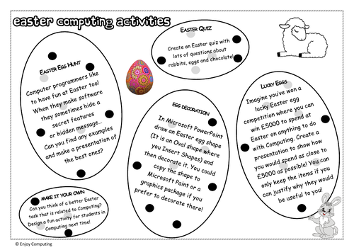 Easter Ict Computing Activities Teaching Resources