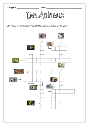 FRENCH - Animals - Des Animaux - Worksheets | Teaching Resources