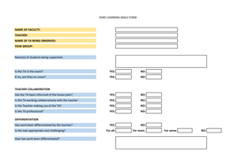 Learning Walk Proforma - TA/SEND | Teaching Resources