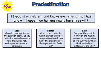 AQA A GCSE Islam Beliefs and Teachings Lesson 5 - Predestination ...