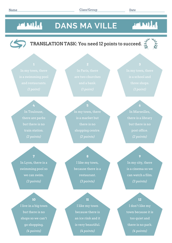 French activities "Ma ville" | Teaching Resources