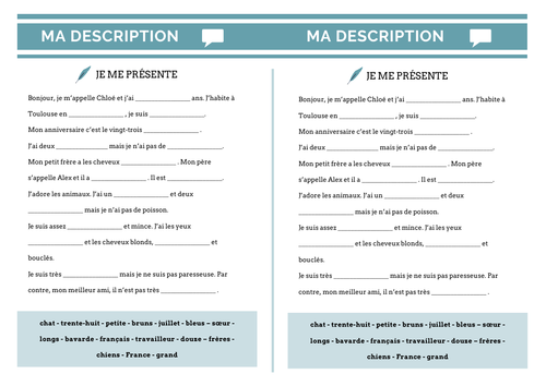 French activities "Introduce myself" KS3 | Teaching Resources