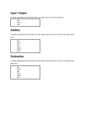 GCSE 9-1 exam practice Assembly Language Little Man Computer resources ...