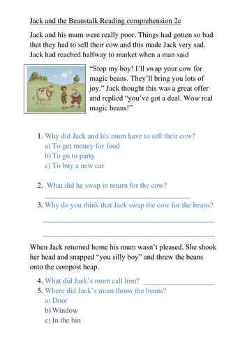 Fairy Tales - Jack and the Beanstalk (3 weeks narrative, 2 weeks ...