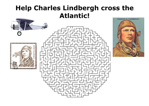 Help Charles Lindbergh cross the Atlantic maze puzzle | Teaching Resources