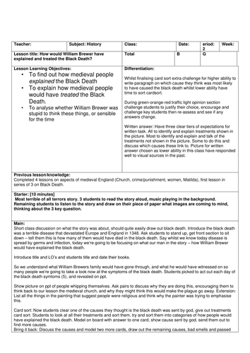 Causes of the Black Death engaging lesson | Teaching Resources