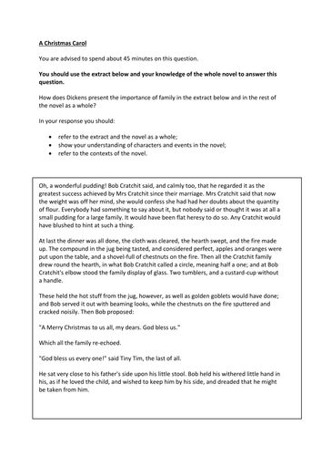 EDUQAS Extract and Whole Text Themed (and one on character) Tasks on 'A ...