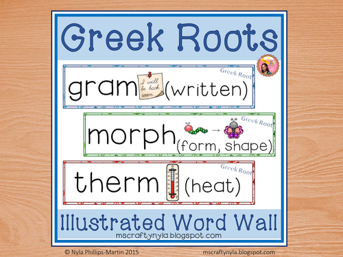Greek Roots Word Wall | Teaching Resources