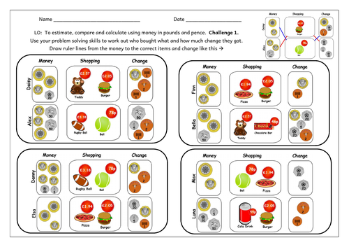 KS2 Y4 Y5 Money Differentiated Worksheets & Activities Including ...