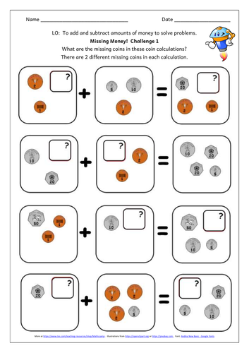 KS2 Y4 Y5 Money Differentiated Worksheets & Activities Including ...
