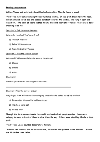 English unit of work: The Great Fire of London (Year 1/2) 3 weeks diary ...