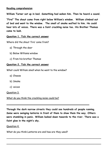 English unit of work: The Great Fire of London (Year 1/2) 3 weeks diary ...