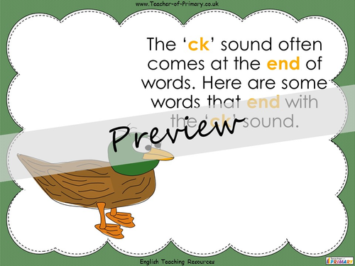 The 'ck' Sound - EYFS | Teaching Resources