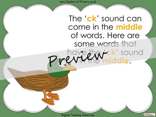 The 'ck' Sound - EYFS | Teaching Resources