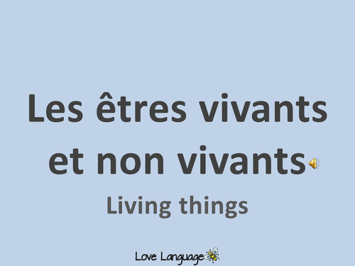 French - Living and non-living things - PowerPoint and vocabulary ...