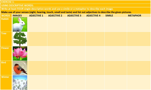 DESCRIPTIVE WRITING: LESSON AND WORKSHEETS | Teaching Resources