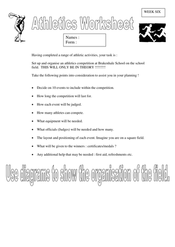 Athletics - non doer / non participant worksheet | Teaching Resources