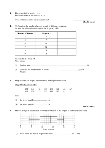 Averages and Cumulative Frequency - Complete Unit of Work | Teaching ...