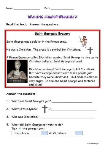 St George's Day - Set of Differentiated Worksheet activities linked to ...