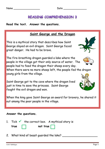 St George's Day - Set of Differentiated Worksheet activities linked to ...