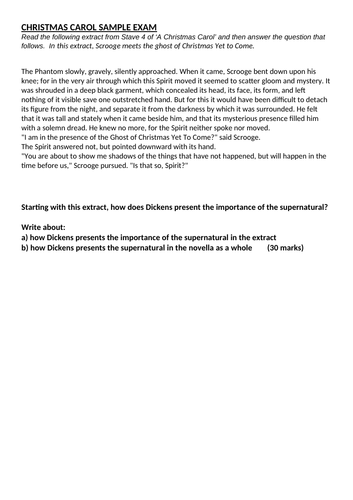 A Christmas Carol: Grade 9 lesson and essays on ghosts | Teaching Resources