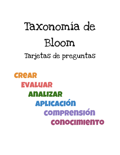 Preguntas - Taxonomía de Bloom | Teaching Resources