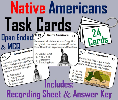Native Americans Task Cards and Activities Bundle | Teaching Resources
