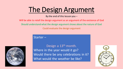 The Argument from Design / Teleological Argument Edexcel B GCSE ...