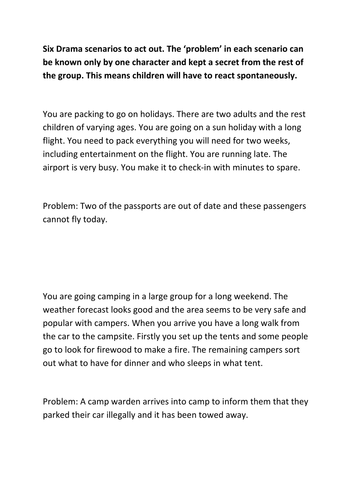 Drama, Exploring and Making Drama, | Teaching Resources