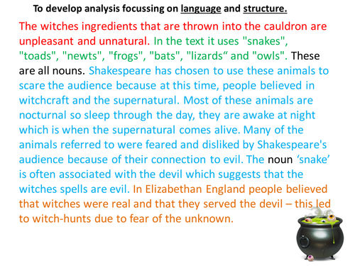 Macbeth Witches Differentiated PETALs and Framework | Teaching Resources