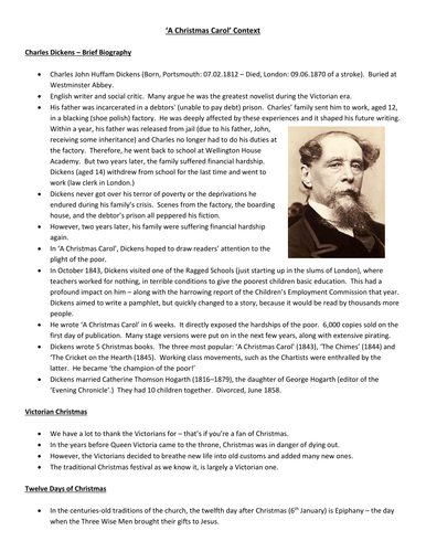 ‘A Christmas Carol’ – Context | Teaching Resources